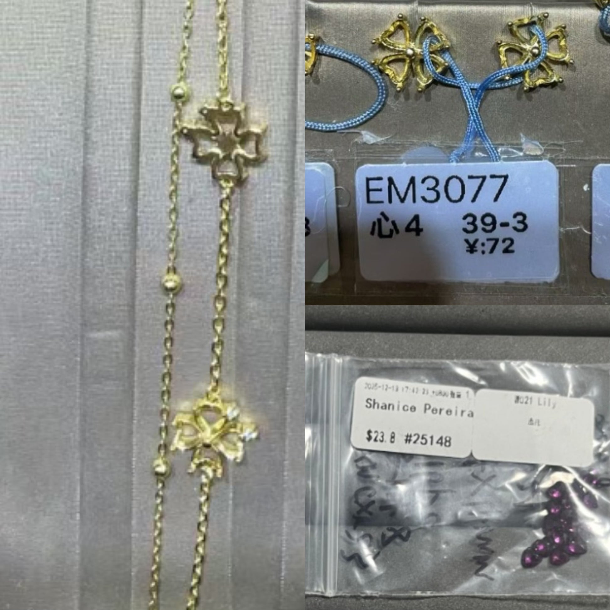 Miya-gold earring setting+gold bracelet setting for 25148 – Wave ...