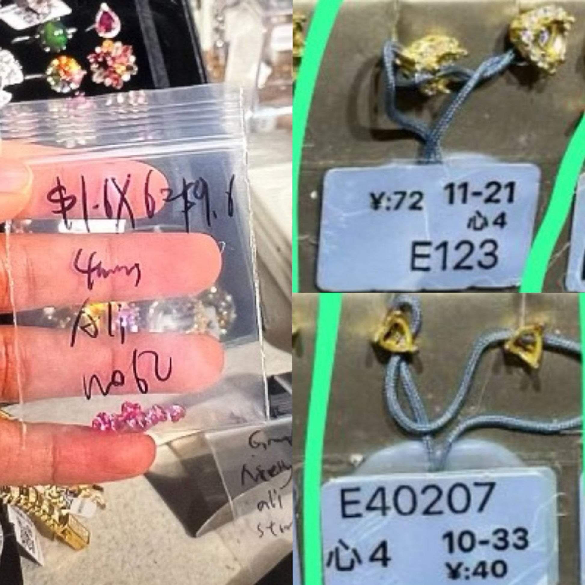 Miya-gold earring setting two pcs for 25536 – Wave Crystal Jewelry