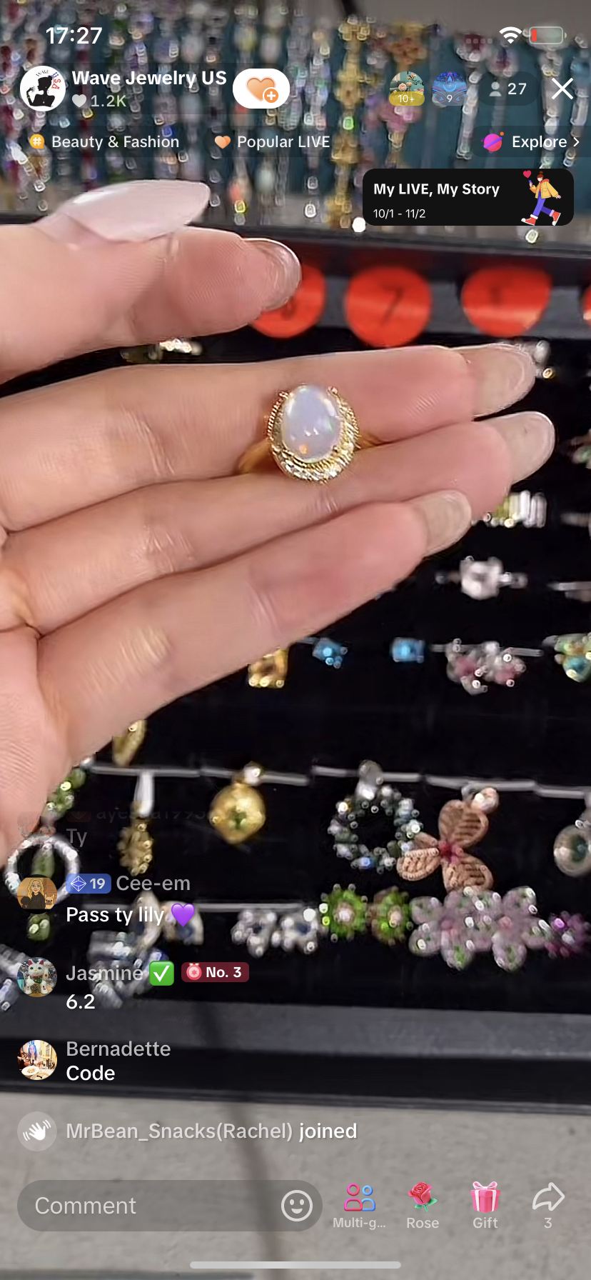 W067 Lily – Wave Crystal Jewelry